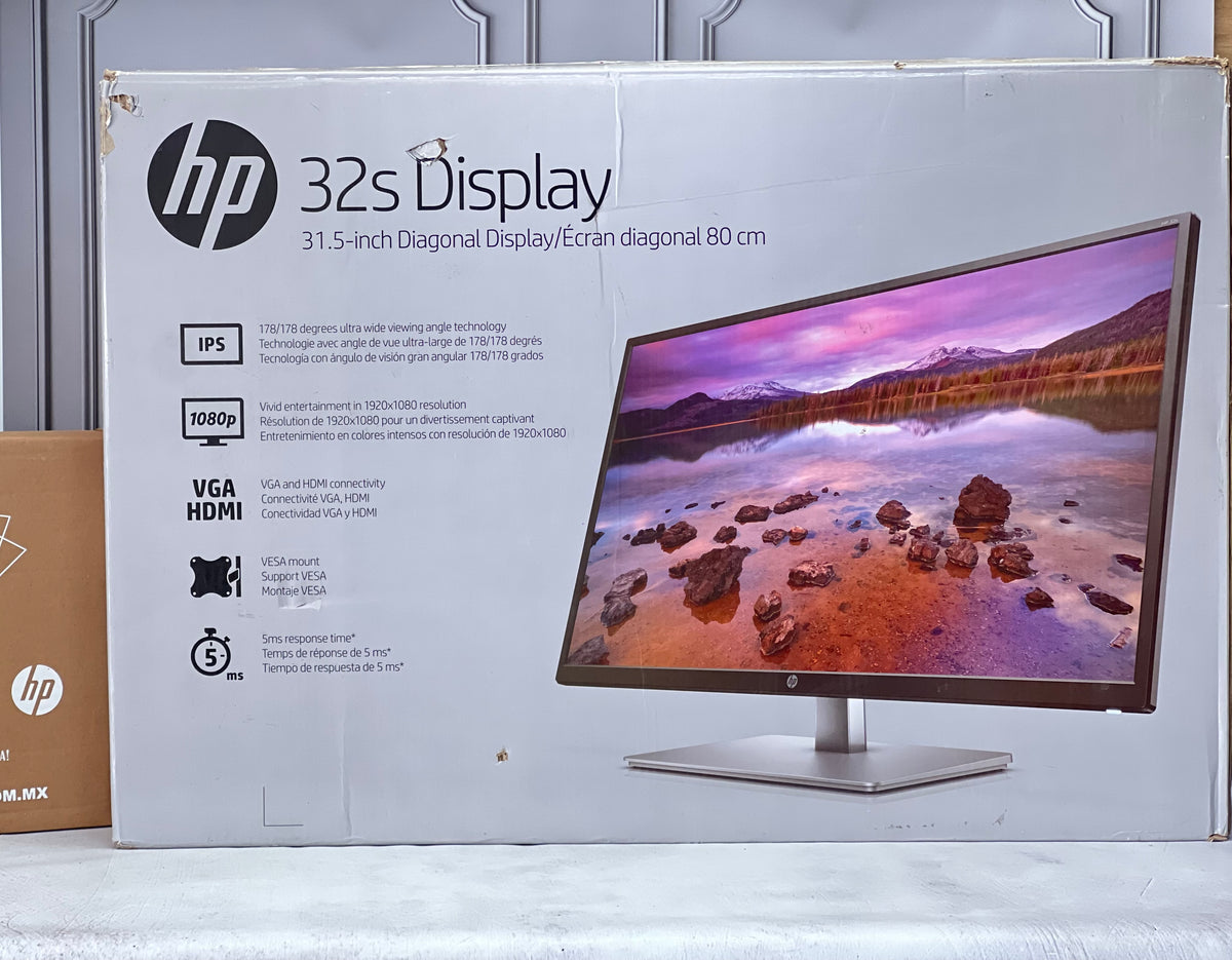 Monitor Hp 32” pulgadas 32s Display 1920 x 1080 (Full HD) 5ms VGA-HDMI ...